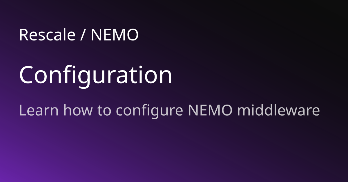 Configuration | NEMO